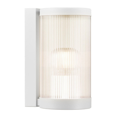 Coupar White with Cylindrical Diffuser IP54 Wall Light