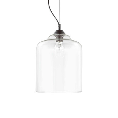 Bistro' SP1 Black with Clear Glass Square Pendant Light