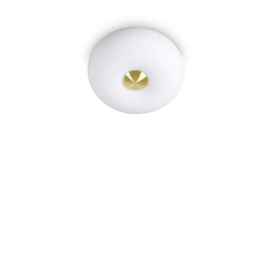 Arizona PL2 2 Light White with Brass Flush Ceiling Light