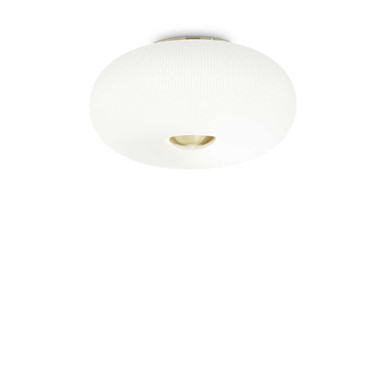 Arizona PL5 5 Light White with Brass Flush Ceiling Light