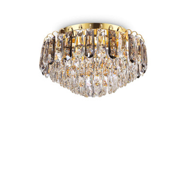 Magnolia PL7 Gold with Crystal Flush Ceiling Light
