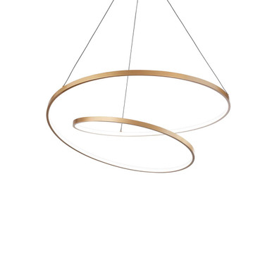 Oz SP Brushed Brass Spiral 60cm LED Pendant Light