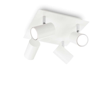 Spot PL4 4 Light White Adjustable Plate Ceiling Spotlight