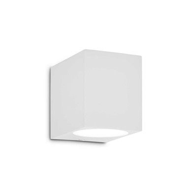 Up AP1 White with Clear Glass Diffuser Downward IP44 Wall Light