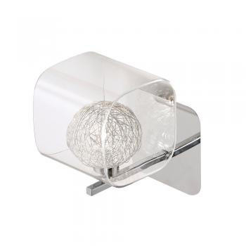 Lisbon Chrome with Clear Glass Cube Wall Light