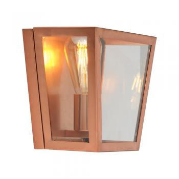 Riga Copper with Clear Glass Panels Wall Light