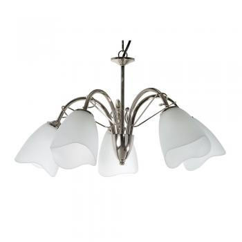 Turin 5 Light Polished Chrome with Opal Glass Dual Mount Pendant Light