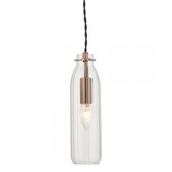 Hyperion Copper with Clear Glass Pendant Light