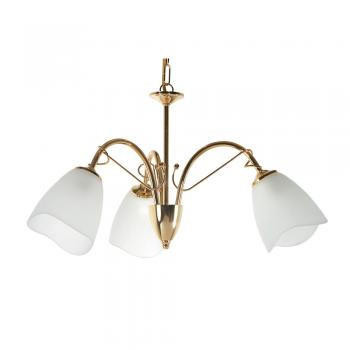 Turin 3 Light Polished Brass with Opal Glass Dual Mount Pendant Light