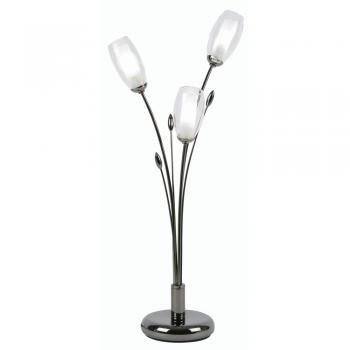 Pandora 3 Light Mirror Black with Glass Diffuser Table Lamp