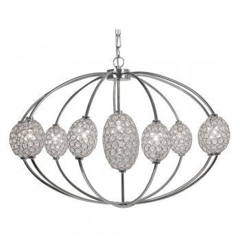 Floss 10 Light Chrome with Crystal Pendant Light