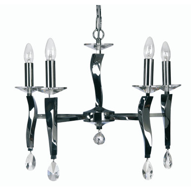 Aire 5 Light Titanium with Crystal Chandelier Pendant Light