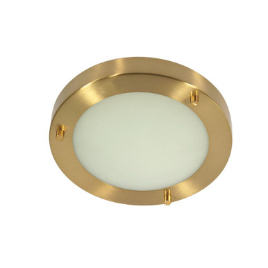 Rondo Satin Brass 18cm IP44 Bathroom Ceiling Light