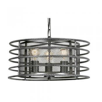 Horten 3 Light Black Silver Pendant Light