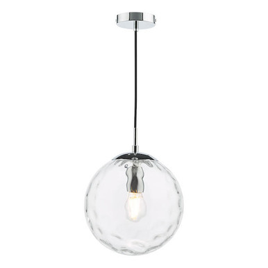 Ripple Polished with Clear Glass Diffuser Pendant Light