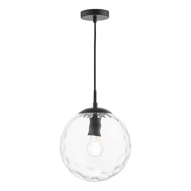 Ripple Matt Black with Clear Glass Diffuser Pendant Light