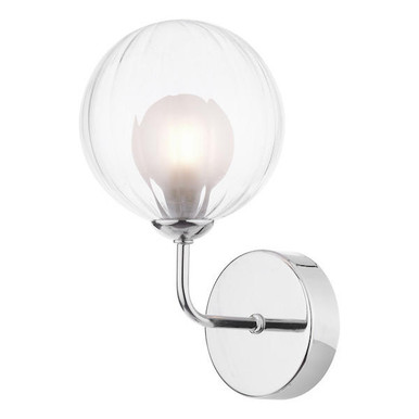Feya Polished Chrome with Clear and Opal Glass Diffuser Wall Light