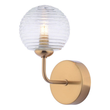 Feya Antique Bronze with Ribbed Glass Diffuser Wall Light