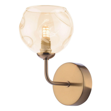 Feya Antique Bronze with Champagne Dimpled Glass Diffuser Wall Light