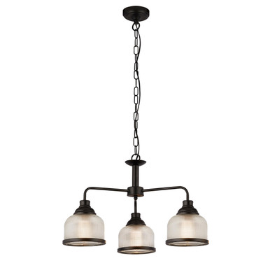 Highworth 3 Light Matt Black with White Diffuser Pendant Light