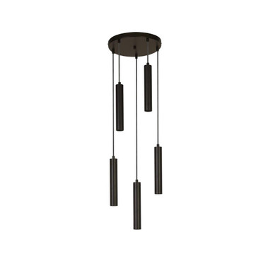 Dulwich 5 Light Black Multi Drop Cluster Pendant Light