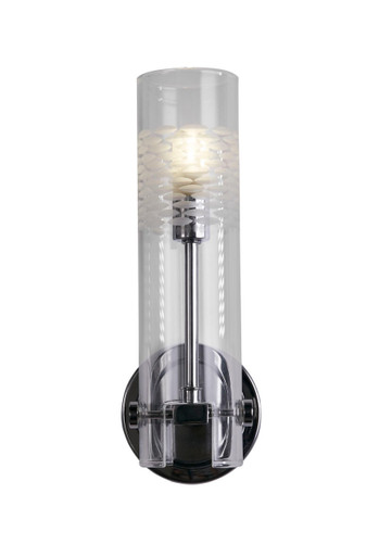 Scope Chrome with Etched Glass IP44 Bathroom Wall Light