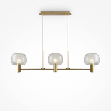 Vision 3 Light Gold with Glass Diffusers Bar Pendant Light
