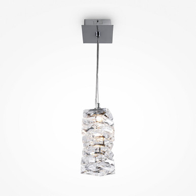 Coil Chrome and Glass Pendant Light
