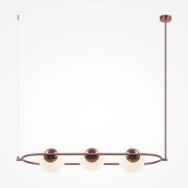 Erich 3 Light Brass with White Diffusers Bar Pendant Light