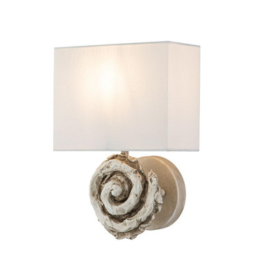 Swirl Bone White with Shade 28cm Wall Light
