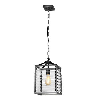 Louvre Painted Gunmetal Pendant Light