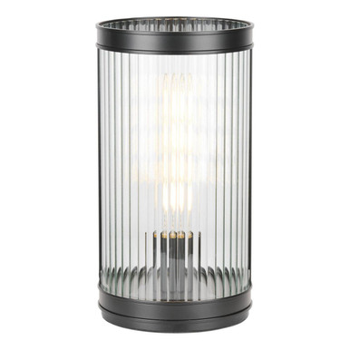 Bianka Matt Black with Ribbed Glass Diffuser Table Lamp