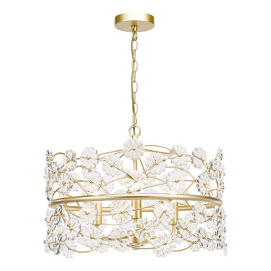 Fonda 3 Light Satin Gold and Glass Pendant Light