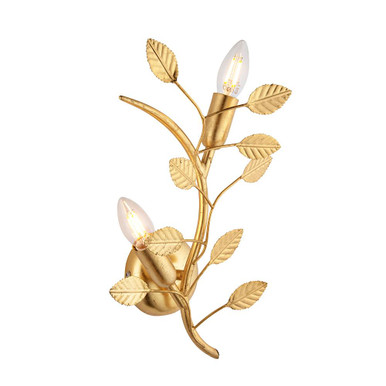 Linette 2 Light Gold Leaf Wall Light