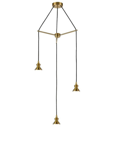 Refract 3 Light Aged Brass Plate Cluster Fitting Only Pendant Light
