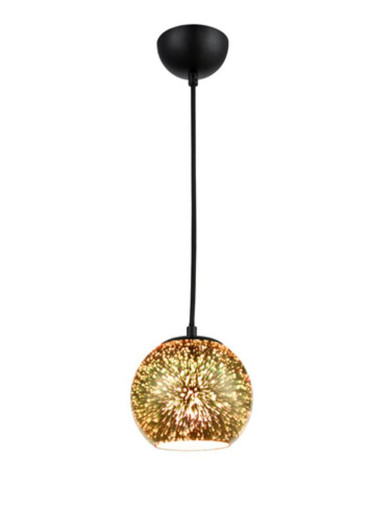 Vision Black with Gold 3D Holographic Shade 15cm Pendant Light
