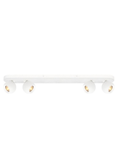 Lens 4 Light Matt White Adjustable Bar Ceiling Spotlight