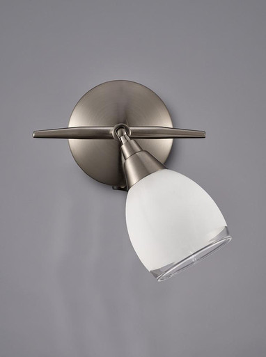 Lutina Satin Nickel with Adjustable Satin White Diffuser Wall Spotlight
