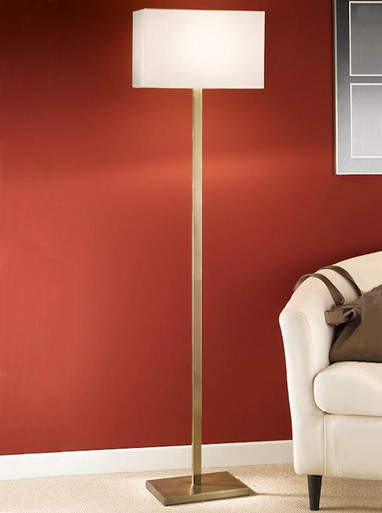 Standard Bronze with Rectangle Cream Shade Floor Lamp