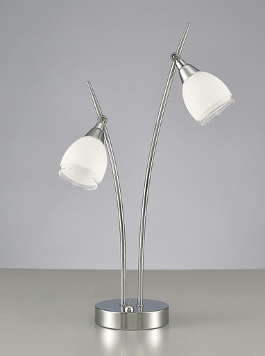Lutina Chrome with Satin White Adjustable Diffusers Table Lamp