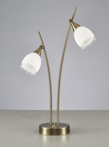 Lutina 2 Light Bronze with Satin White Adjustable Diffusers Table Lamp