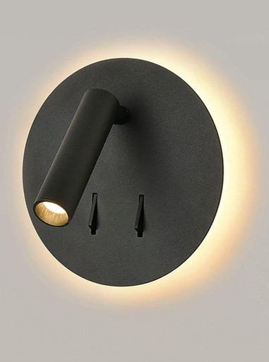 Luca LED Matt Black Adjustable Reading LED Wall Light