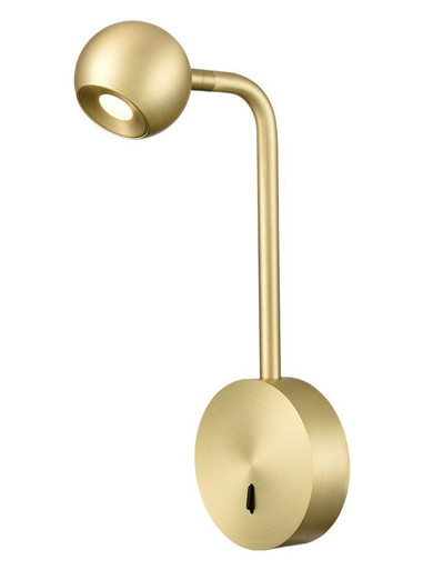 Iris Satin Brass with Adjustable LED Armed Wall Spotlight