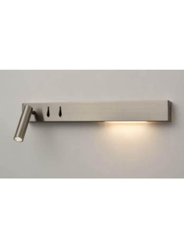 Luca LED 2 Light Satin Nickel Adjustable Reading Light Right LED Wall Light