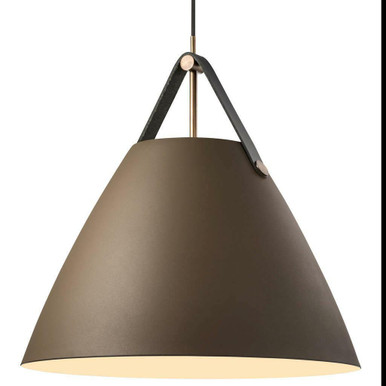 Strap 48 Beige with Leather Strap Pendant Light