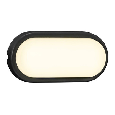 Cuba Energy Oval Black IP54 LED Wall Light