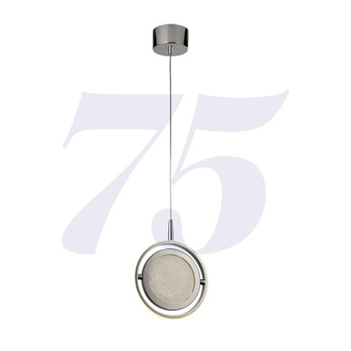 Gyroscope 1 Light Chrome with Crystal LED Pendant Light