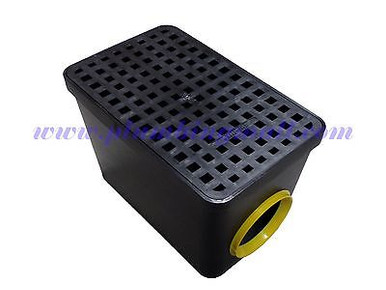Tuf-Tite Two Hole Drain Sump w/ Black Drain Grate - 9"x14"x9" - The ...