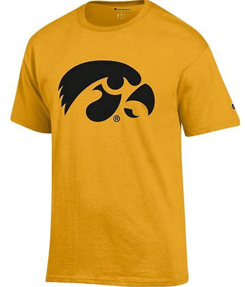 Champion Iowa Hawkeyes Gold Mascot Tee, XLT, 2X, 2XT, 3X, 3XT, 4X, 4XT ...