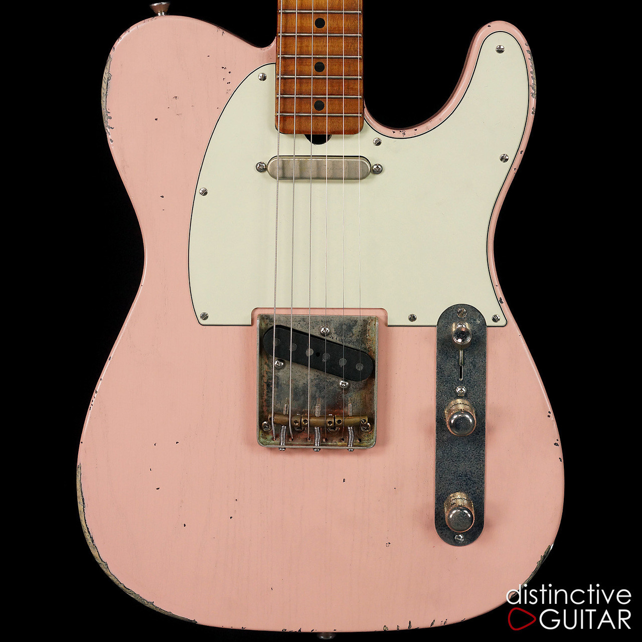 Palir Titan Shell Pink Relic Telecaster - distinctiveguitar